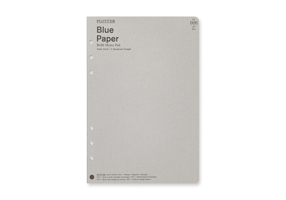 Blue Paper 2mm Grid Quadrant Graph 50 sheets (A5 Size)